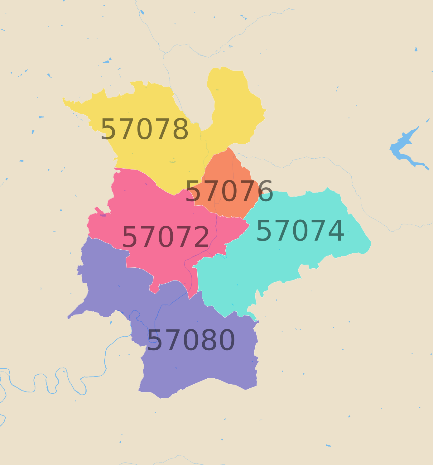 Siegen Postleitzahlen Karte - AtlasBig.com