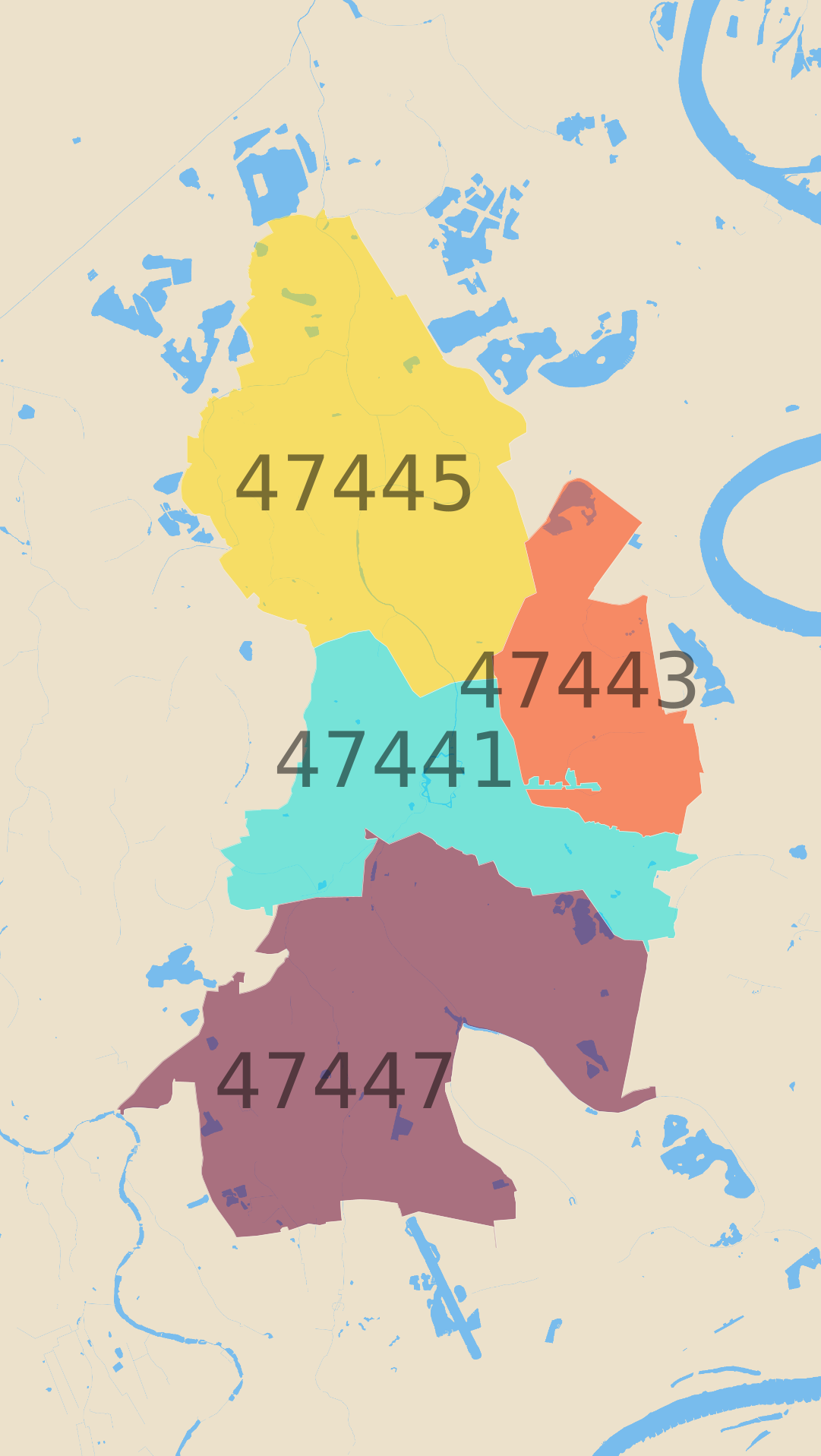Moers Postleitzahlen Karte